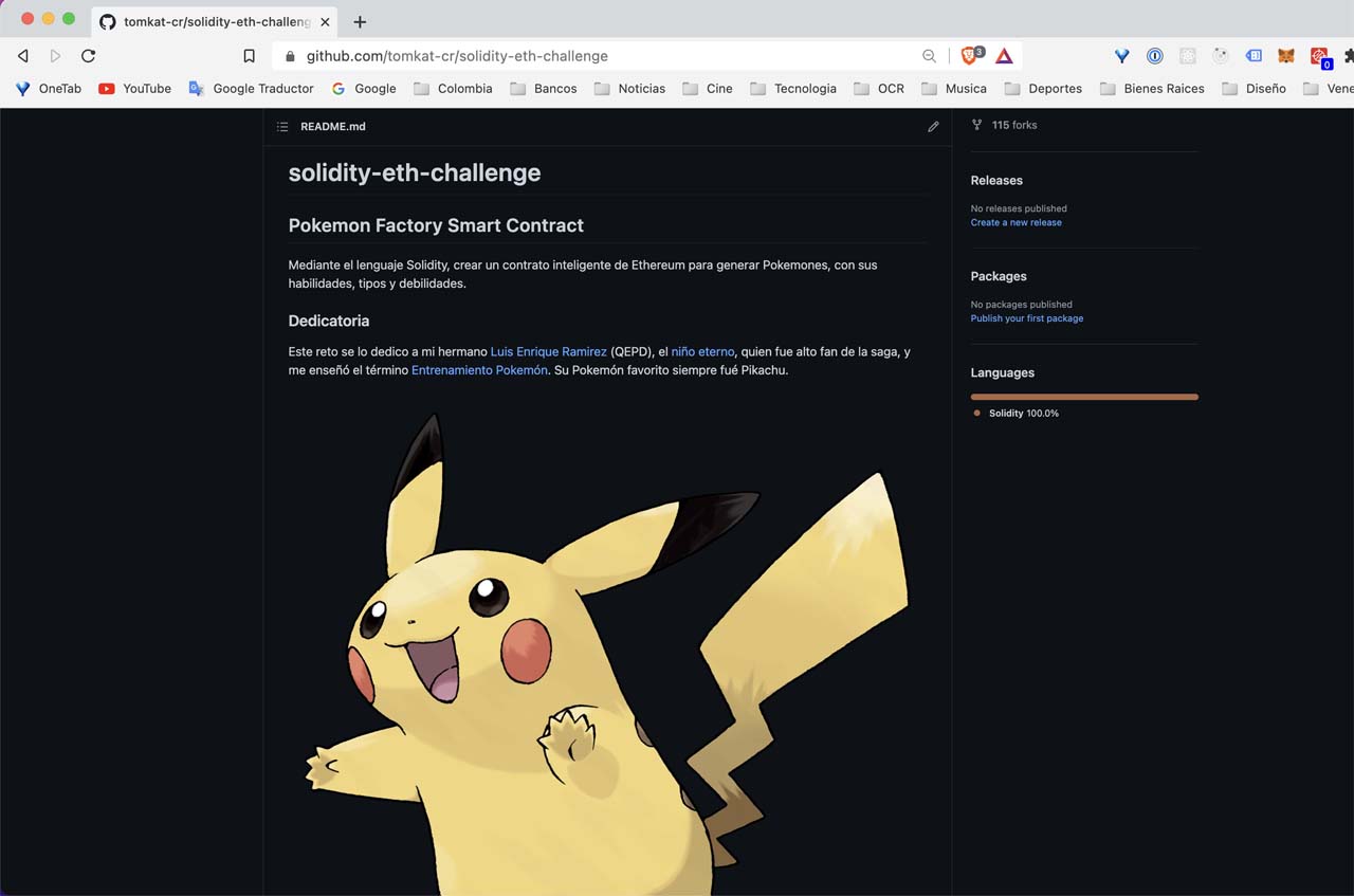 Pokémon Factory: contrato inteligente para generar Pokemones - Carlos J. Ramirez